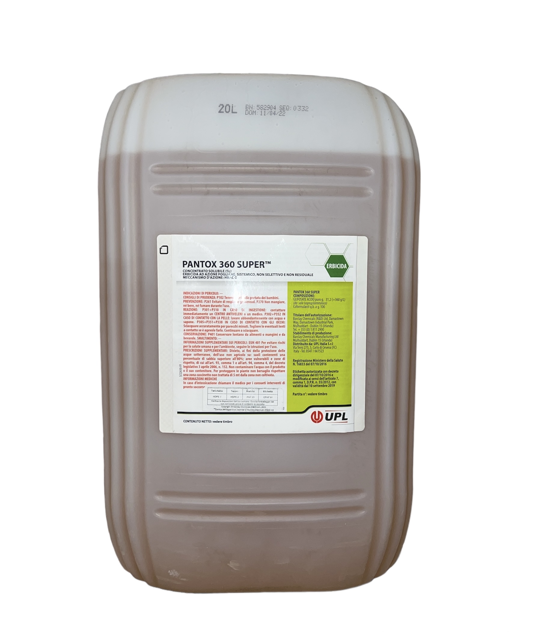 PANTOX 360SUPER 20LT- UPL ITALIA - Agrotek